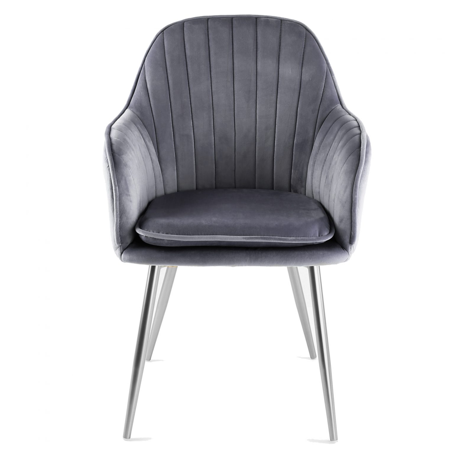 Muse Chair Grey Silver Leg - Imex Furniture